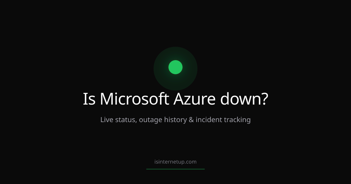 Is Microsoft Azure Down? Live Status & Outages — July 2026 | Is ...
